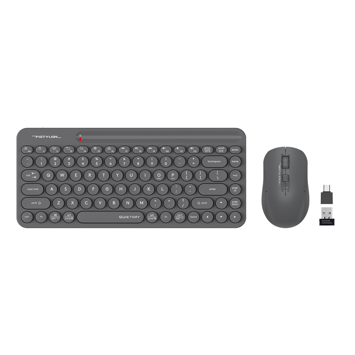 A4Tech FG3200-AIR Grey Quiet-Key Fstyler Mini Wireless Combo Set